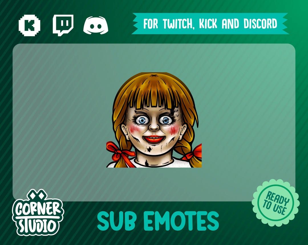 Annabelle Horror Doll Twitch, Discord & Kick Emotes for Streaming or ...