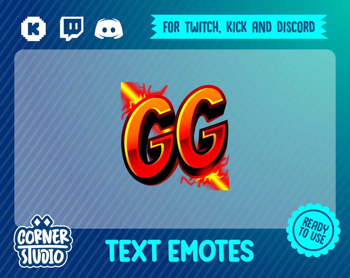 GG Laser Twitch, Discord & Kick Text Emote for Streaming or Gaming - Etsy
