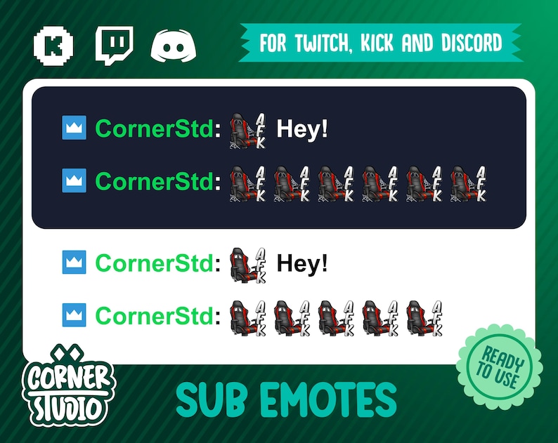 AFK Gaming Chair Twitch, Discord & Kick Emotes for Streaming or Gaming ...