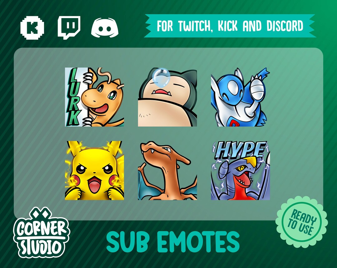 Pokemon Twitch, Discord & Kick Emotes for Streaming or Gaming - Etsy