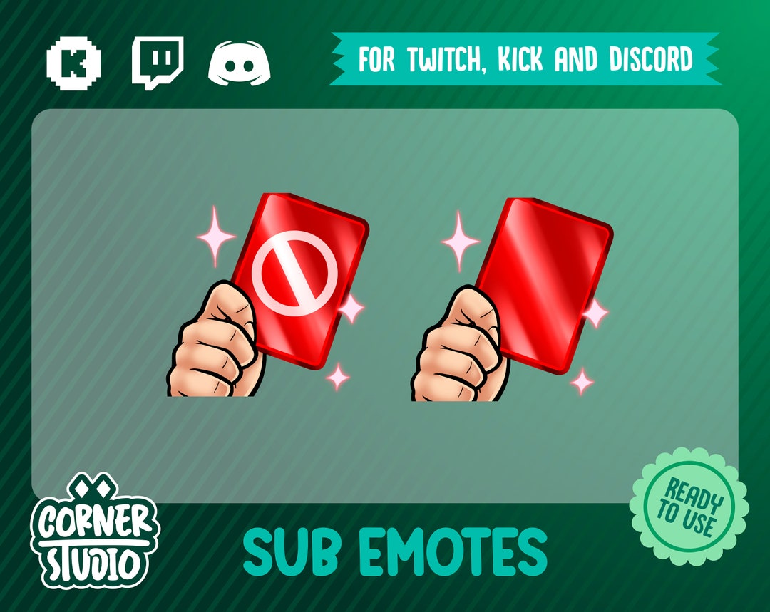 Red Card Banned Twitch, Discord & Kick Emotes for Streaming or Gaming ...