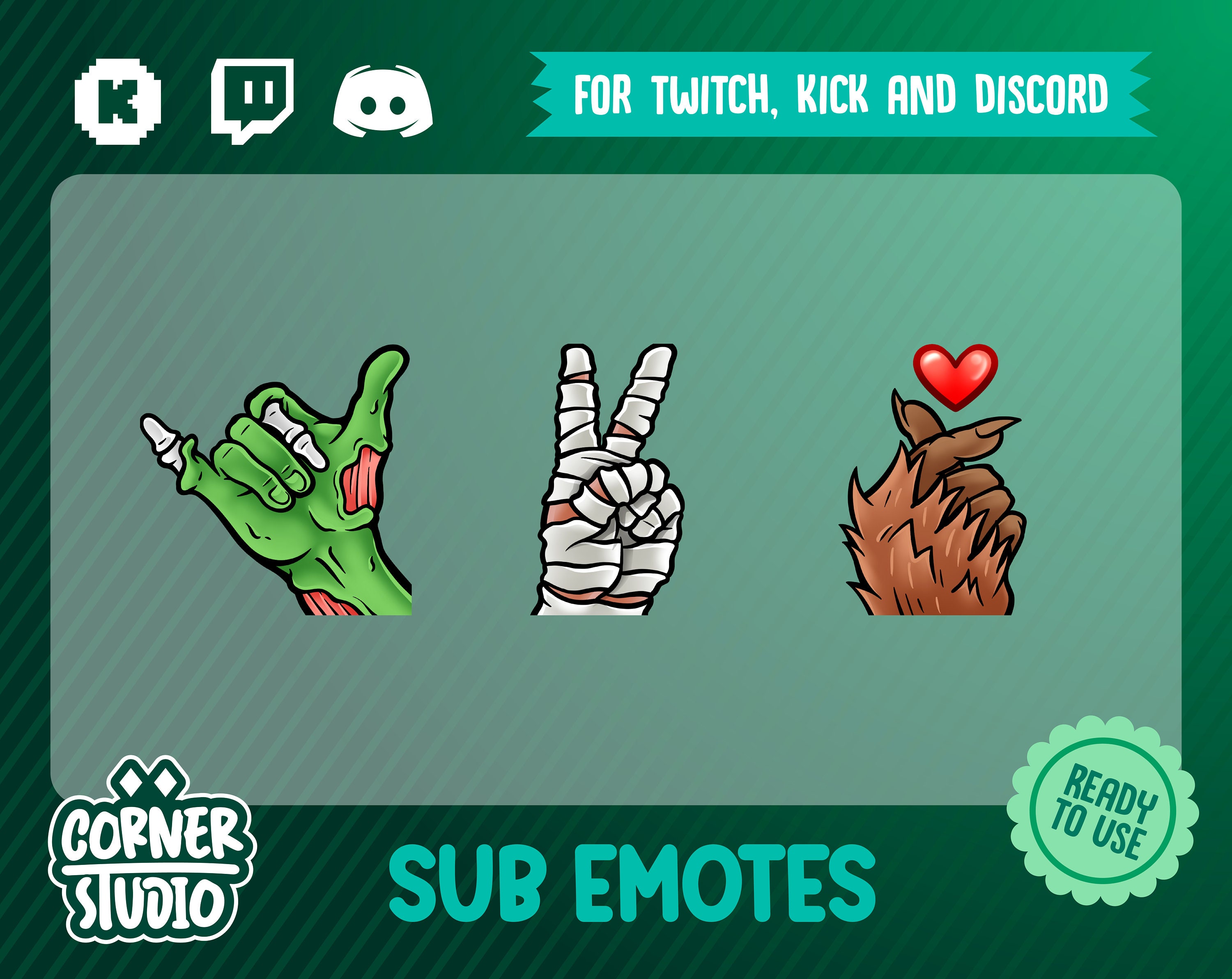 Monster Hands Twitch, Discord & Kick Emotes for Streaming or Gaming - Etsy