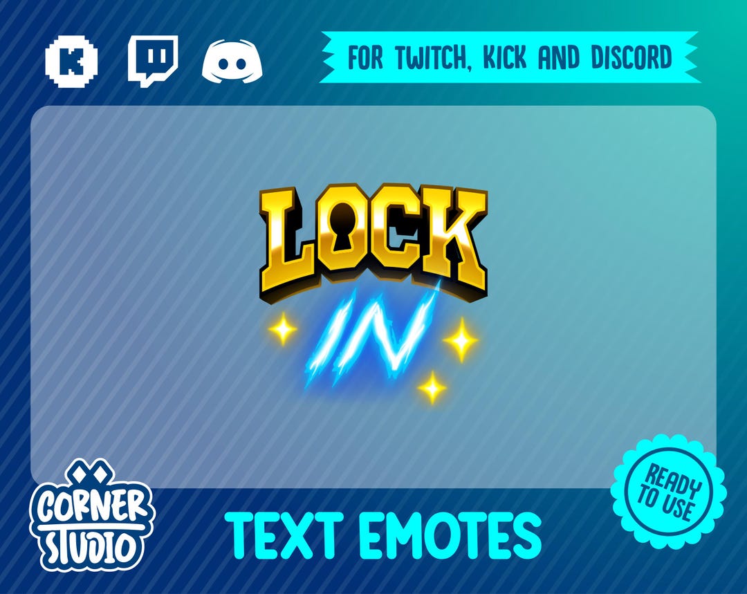 Lock in Twitch, Discord & Kick Emotes for Streaming or Gaming - Etsy