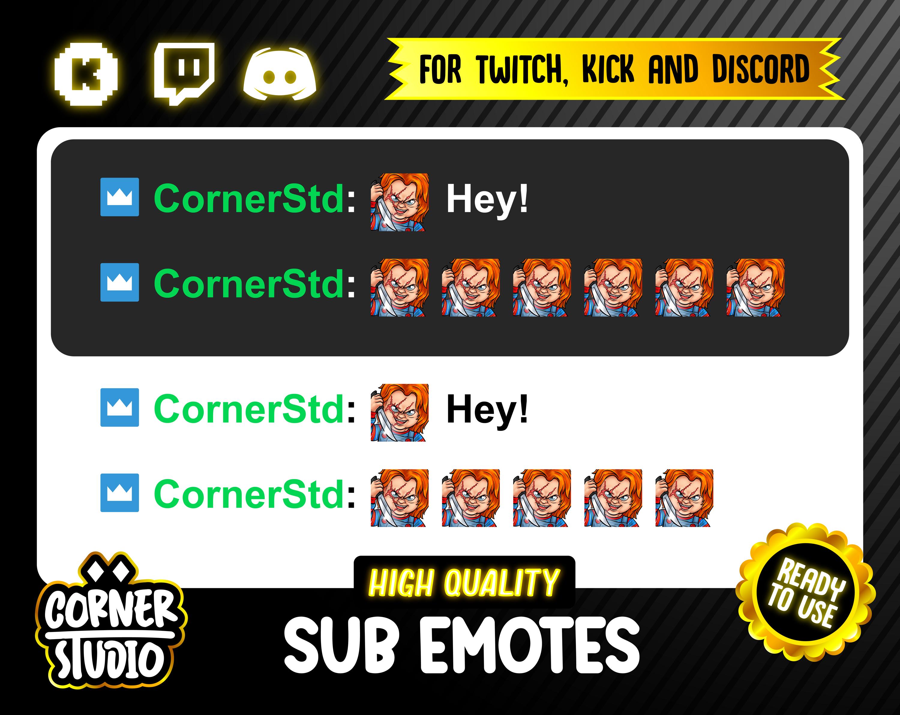 Chucky Horror Doll Twitch, Discord & Kick Emotes for Streaming or ...