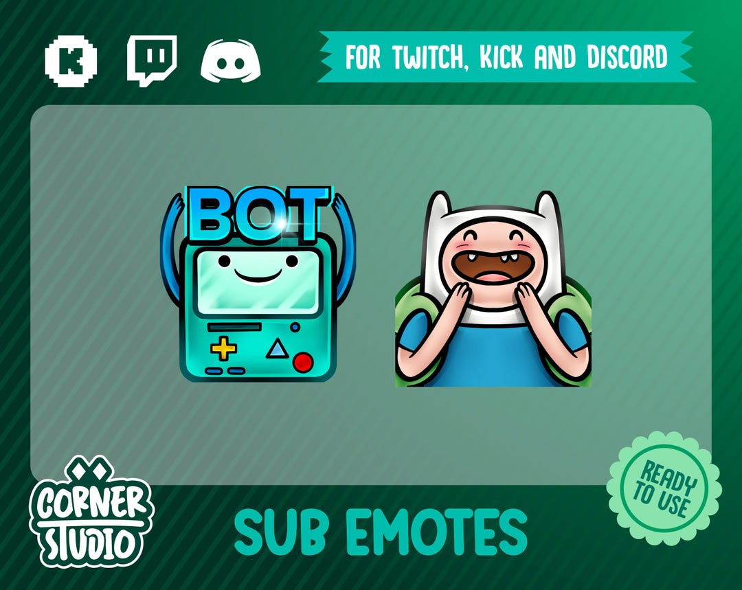 Adventure Time Twitch, Discord & Kick Emotes for Streaming or Gaming - Etsy