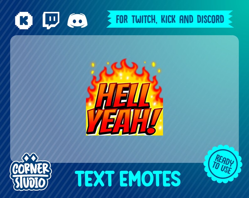 Hell Yeah! Twitch, Discord & Kick Text Emote for Streaming or Gaming - Etsy