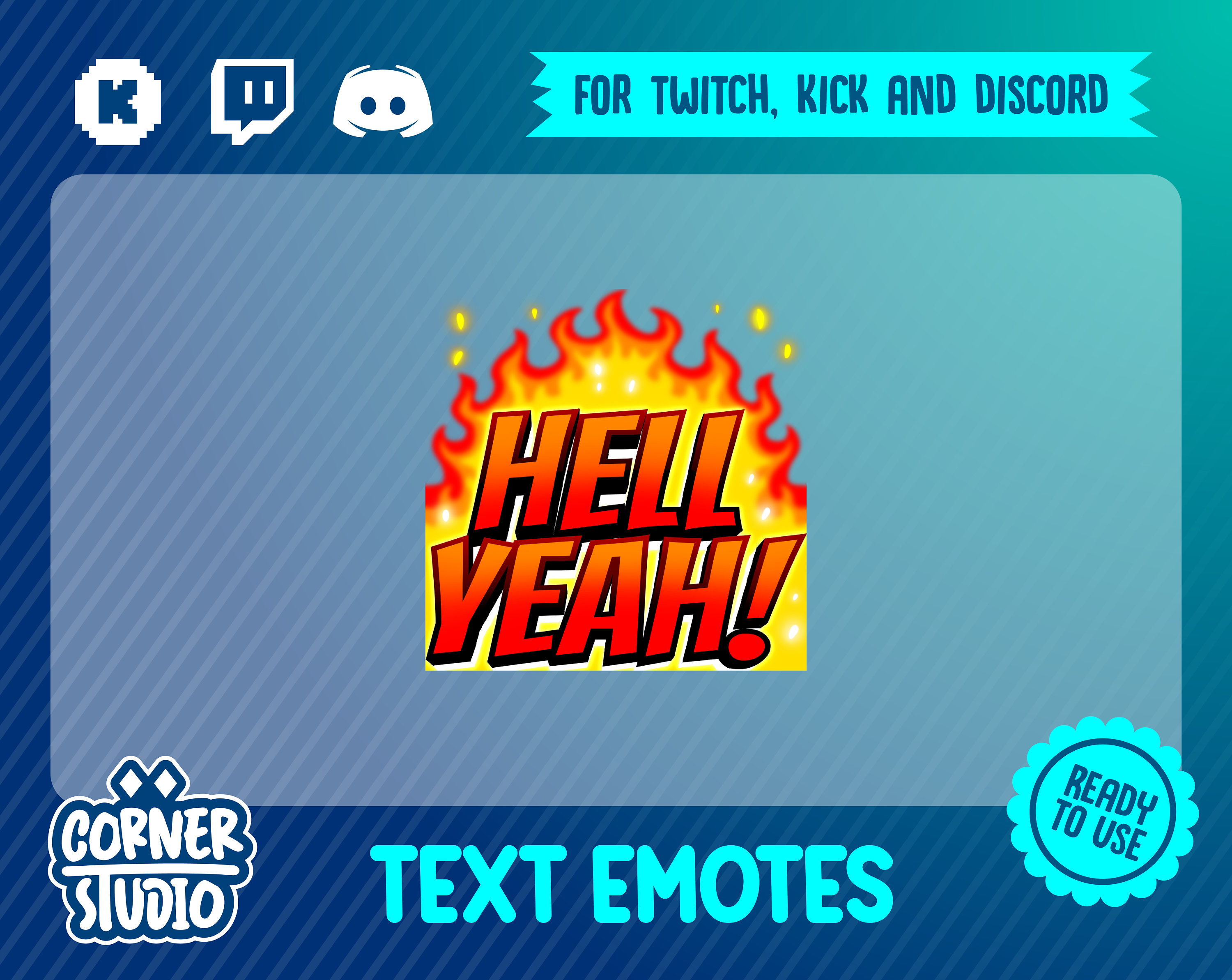 Hell Yeah Twitch, Discord & Kick Text Emote for Streaming or Gaming - Etsy