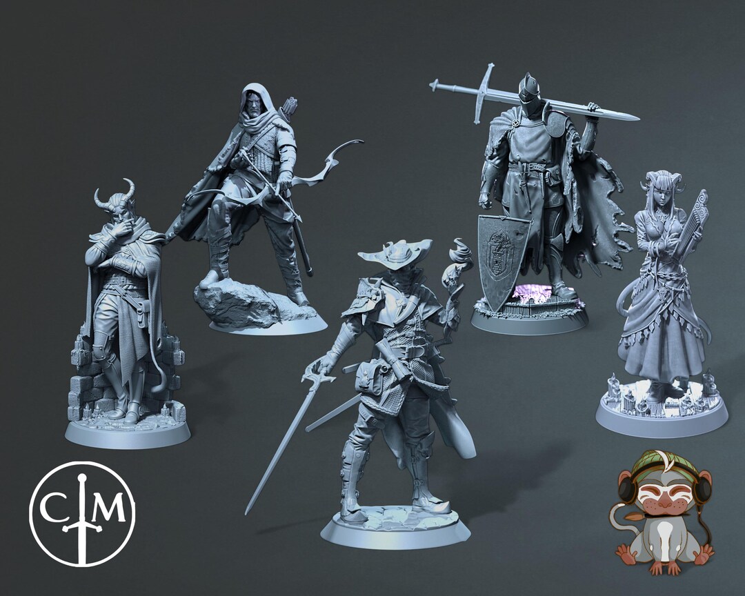 Dnd Miniature Bundle 3D Print for Painting, Dungeons and Dragons and ...
