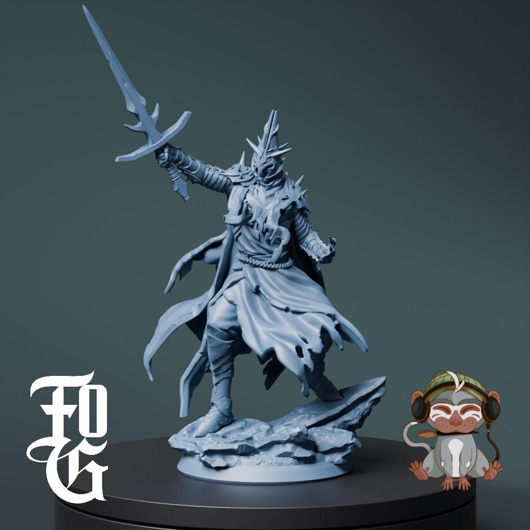 Undead Wraith Sorcerer Dnd Miniature 3D Print for Painting, Dungeons ...