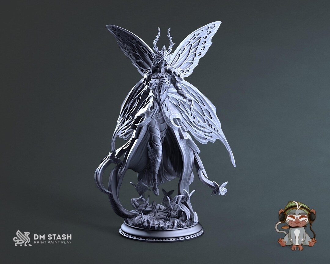 Butterfly Queen Dnd Miniature 3D Print for Painting, Dungeons and ...