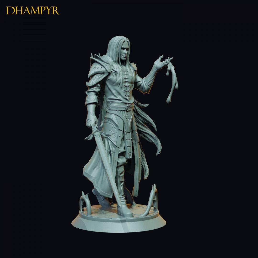 Vampire Fighter Dnd Miniature 3D Print for Painting, Dungeons and Dragons Tabletop RPG ...