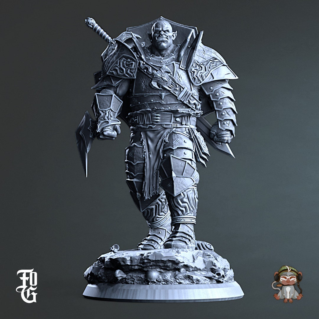 Dragon-armored Ogre Dnd Miniature 3D Print for Painting, Dungeons and ...