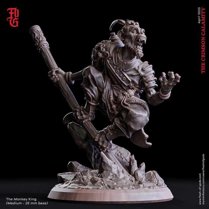 The Monkey King Dnd Miniature 3D Print for Painting, Dungeons and ...