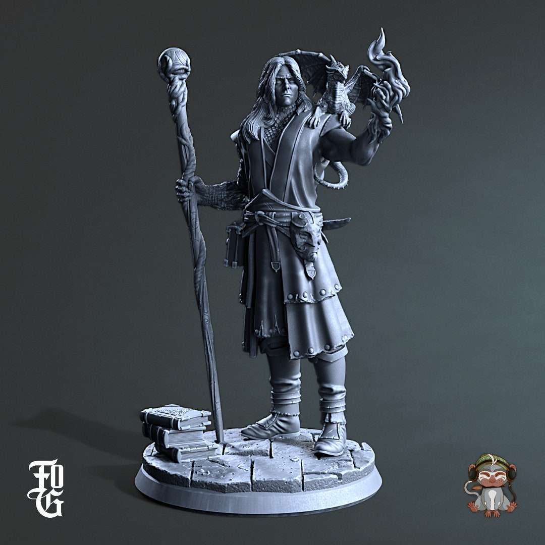 Elf Wizard Dnd Miniature 3D Print for Painting, Dungeons and Dragons ...