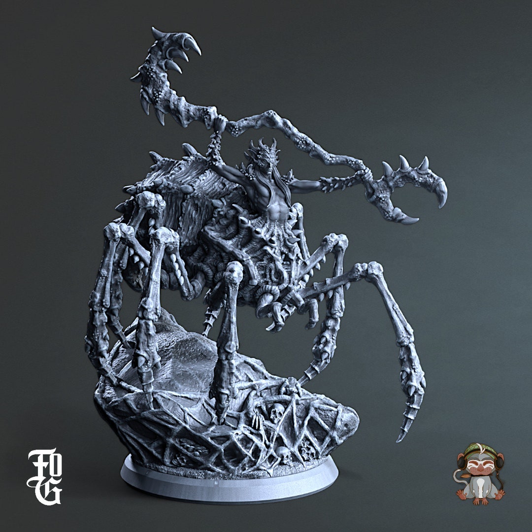 Lirael, Moonshadow Drider Monster High Quality Dungeons and Dragons Miniature 3D Print Flesh of ...