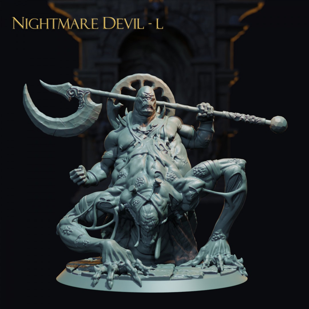 Nightmare Devil Dnd Miniature 3D Print for Painting, Dungeons and ...