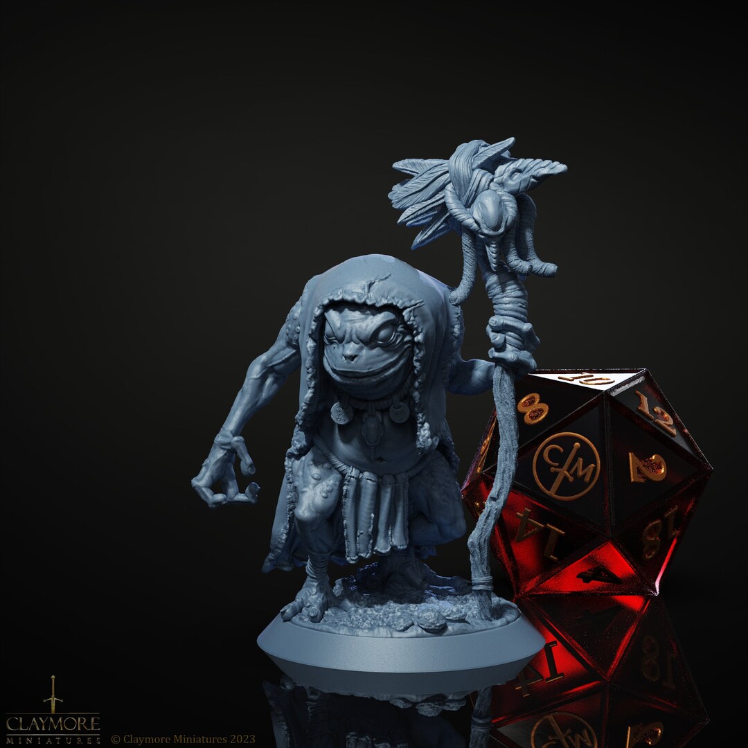 Bullywug Shaman Dnd Miniature 3D Print for Painting, Dungeons and ...