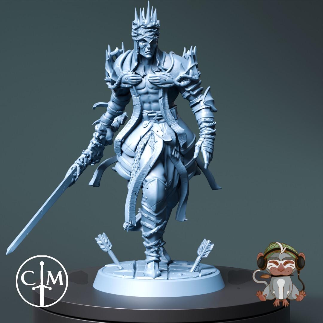 Penitent Paladin Dnd Miniature 3D Print for Painting, Dungeons and Dragons Tabletop RPG ...