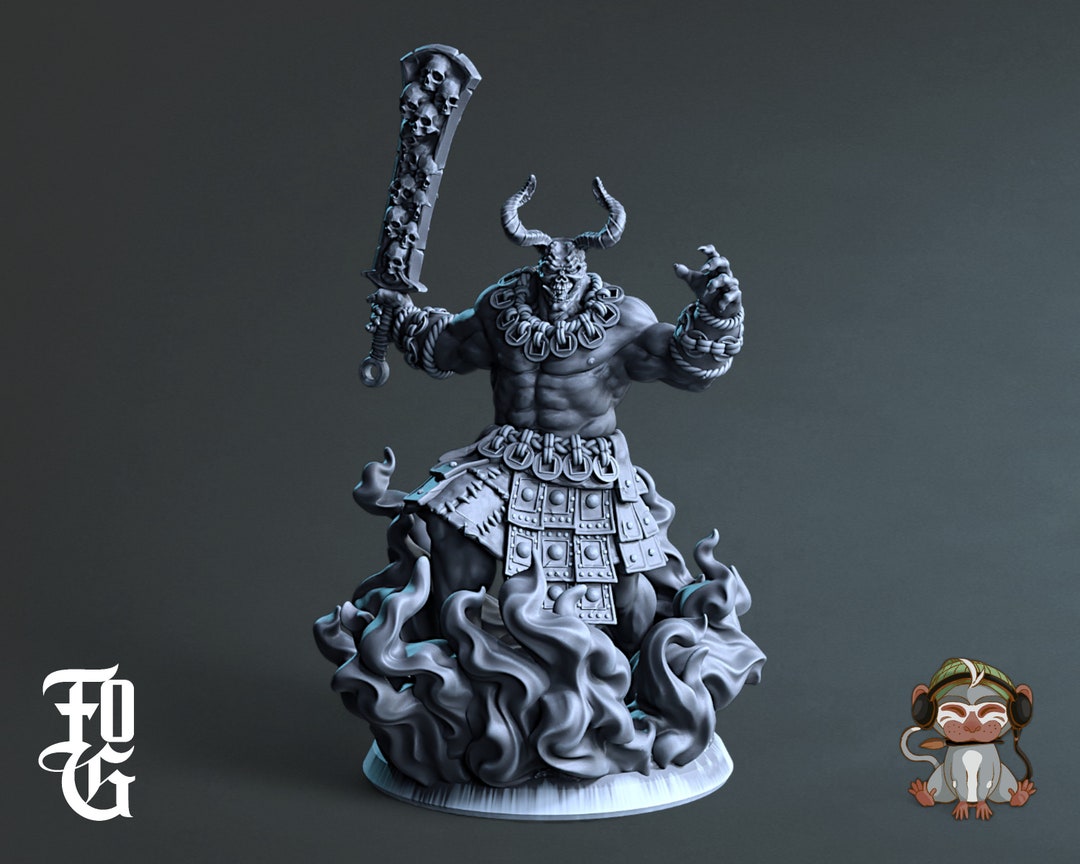 Oni Dnd Miniature 3D Print for Painting, Dungeons and Dragons Tabletop ...