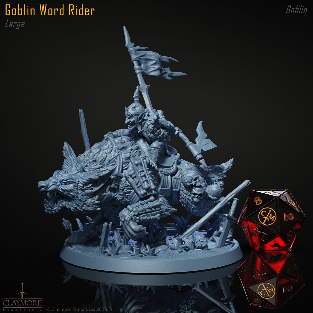 Hobgoblin Worg Rider Dnd Miniature 3D Print for Painting, Dungeons and ...