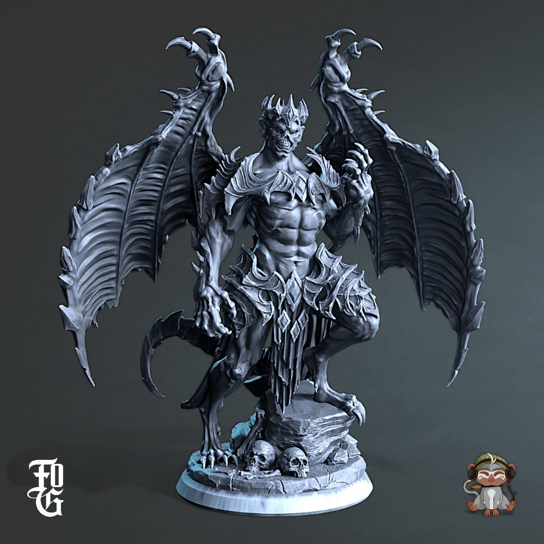 Gargoyle King Dnd Miniature 3D Print for Painting, Dungeons and Dragons ...