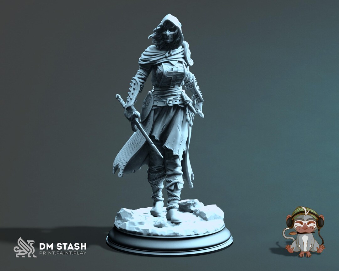 Rogue Assassin Dnd Miniature 3D Print for Painting, Dungeons and ...