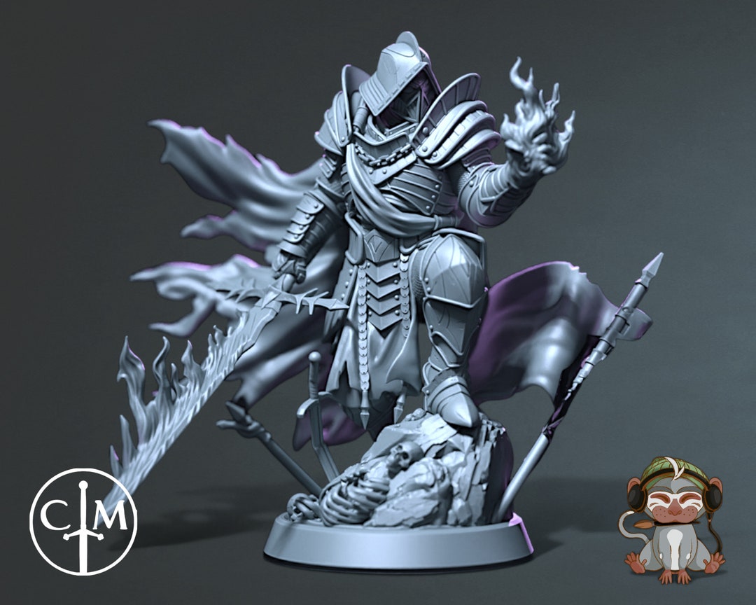 Oathbreaker Paladin Knight Dnd Miniature 3D Print for Painting, Dungeons and Dragons Tabletop ...