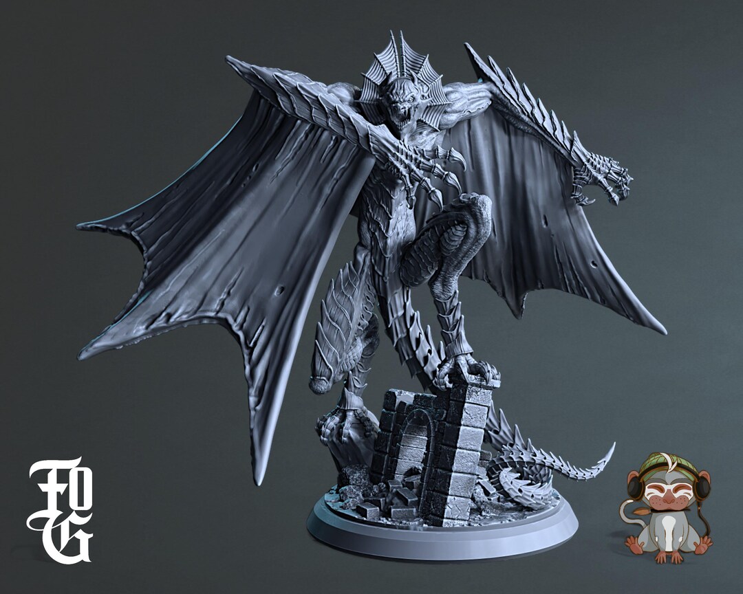 Crimson Maw Vampire Bat Dnd Miniature 3D Print for Painting, Dungeons ...