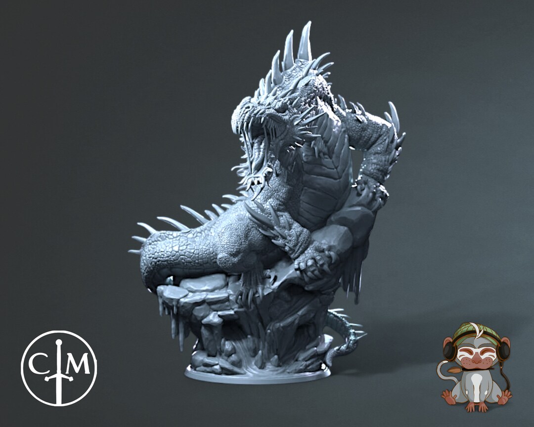 Abyssal Wyrm Basilisk Dnd Miniature 3D Print for Painting, Dungeons and ...