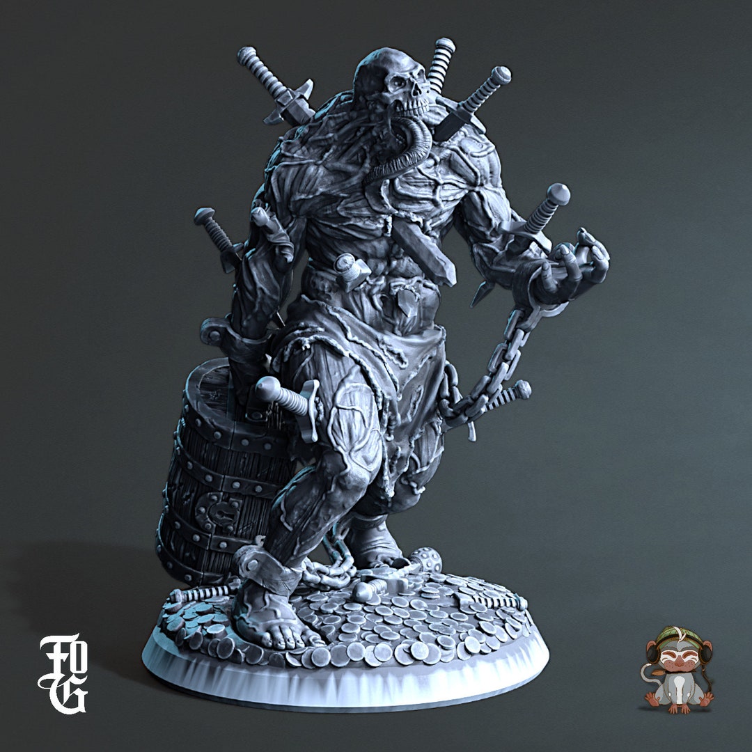 Ghost of Unchained Hatred Dnd Miniature 3D Print for Painting, Dungeons ...