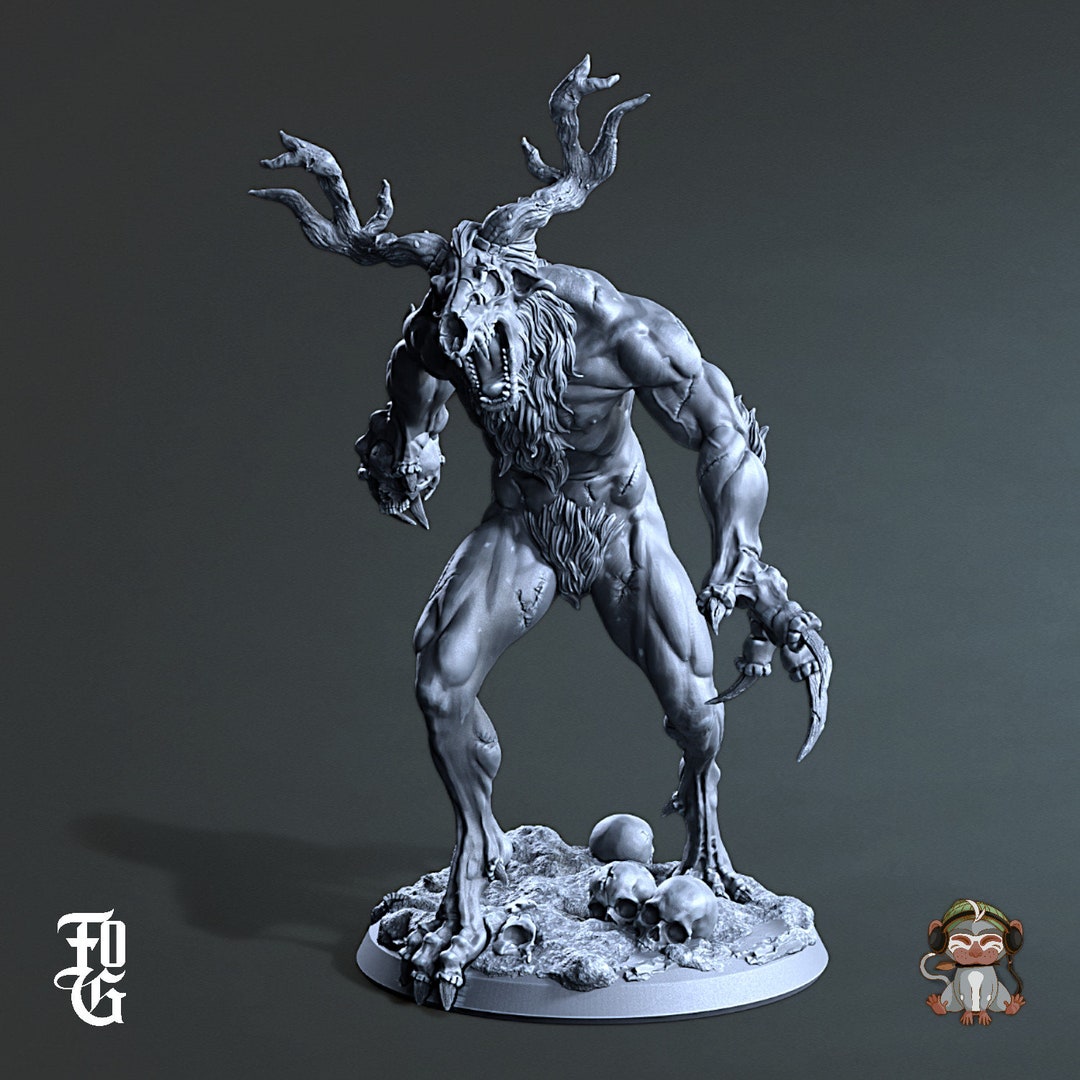 Wendigo Tabletop RPG Dnd Dungeons and Dragons Miniature 3D Print ...