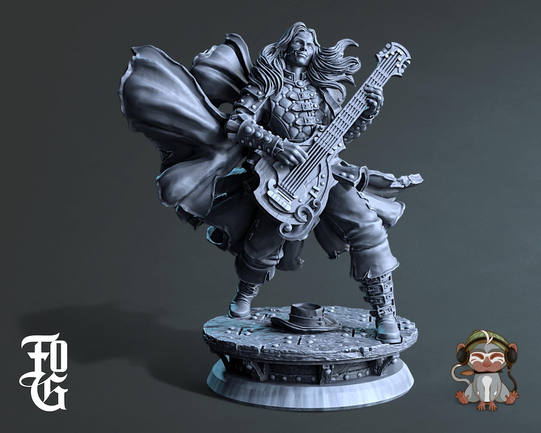 Demon Bard Dnd Miniature 3D Print for Painting, Dungeons and Dragons ...
