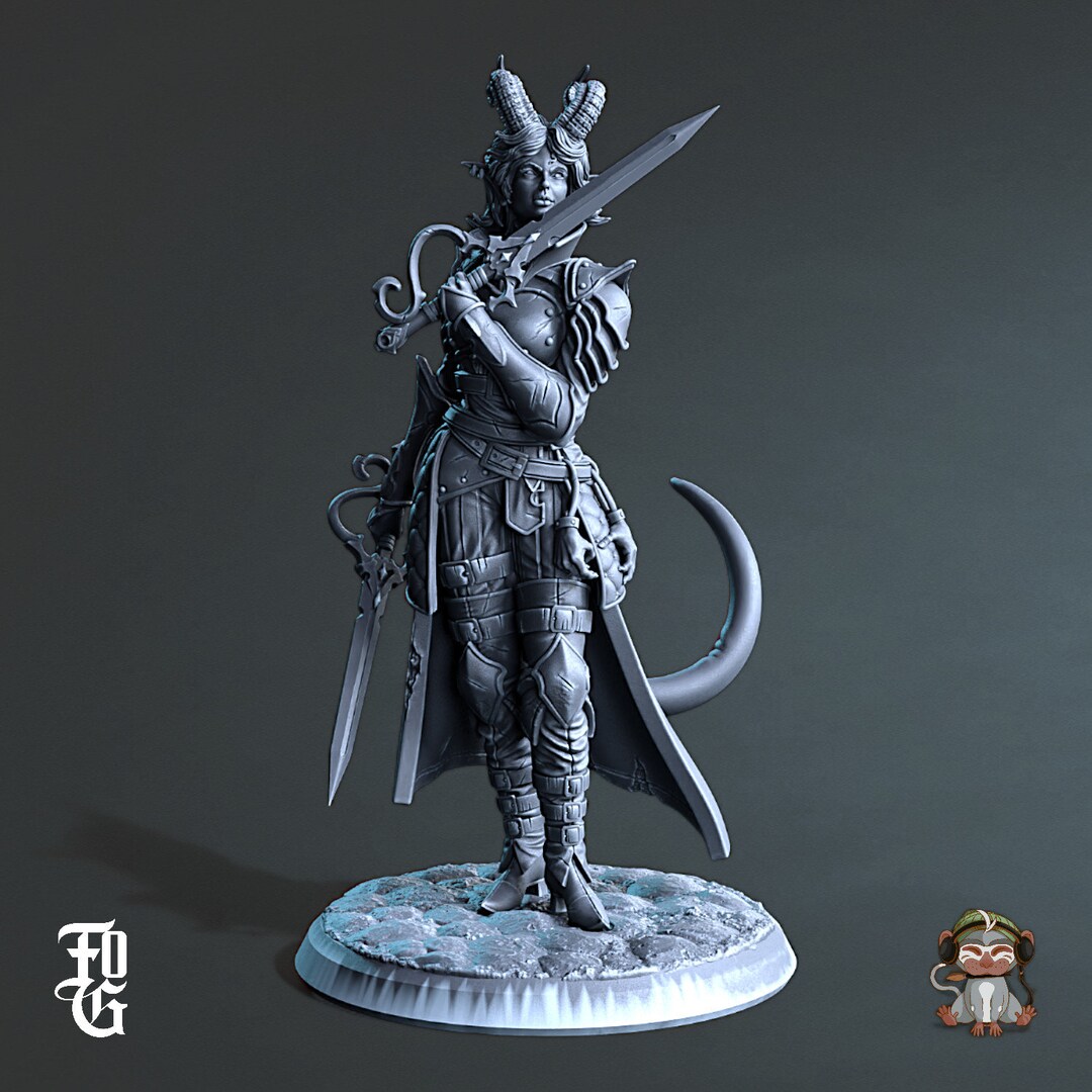 Tiefling Thief Dnd Miniature 3D Print for Painting, Dungeons and ...