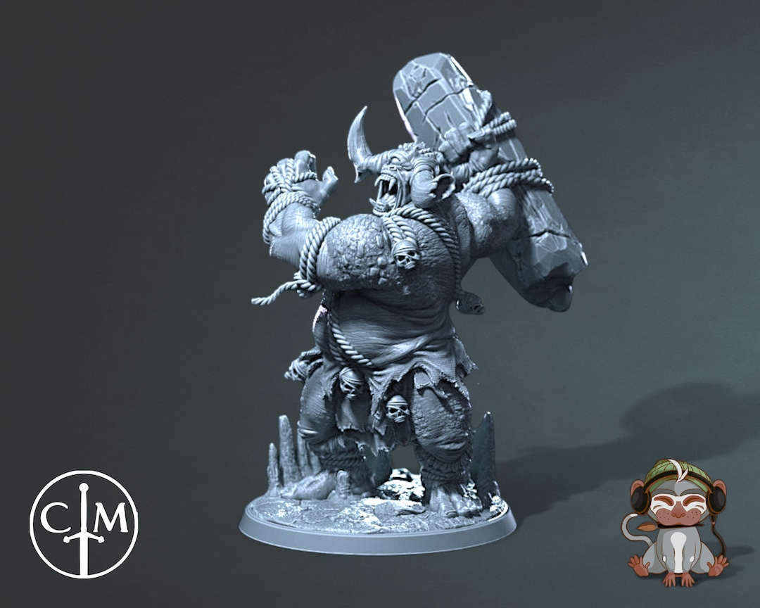 Blind Cyclops Dnd Miniature 3D Print for Painting, Dungeons and Dragons ...