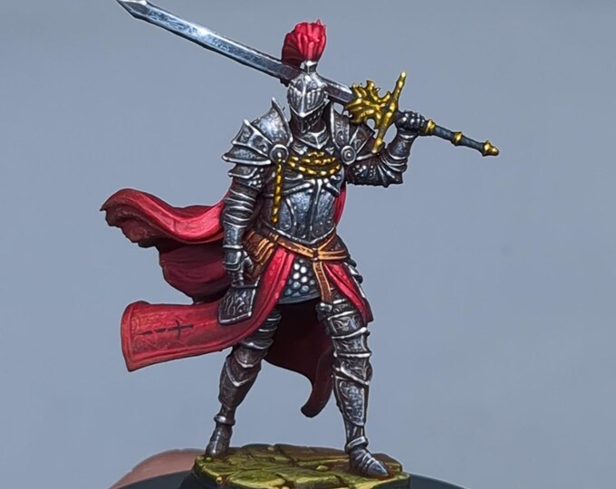 Hand Painted Dnd Miniature | Fighter Paladin Knight With Sword | Resin ...