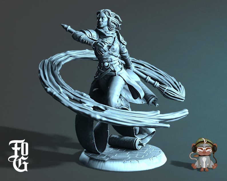 Ink Sorceress Dnd Miniature 3D Print for Painting, Dungeons and Dragons ...