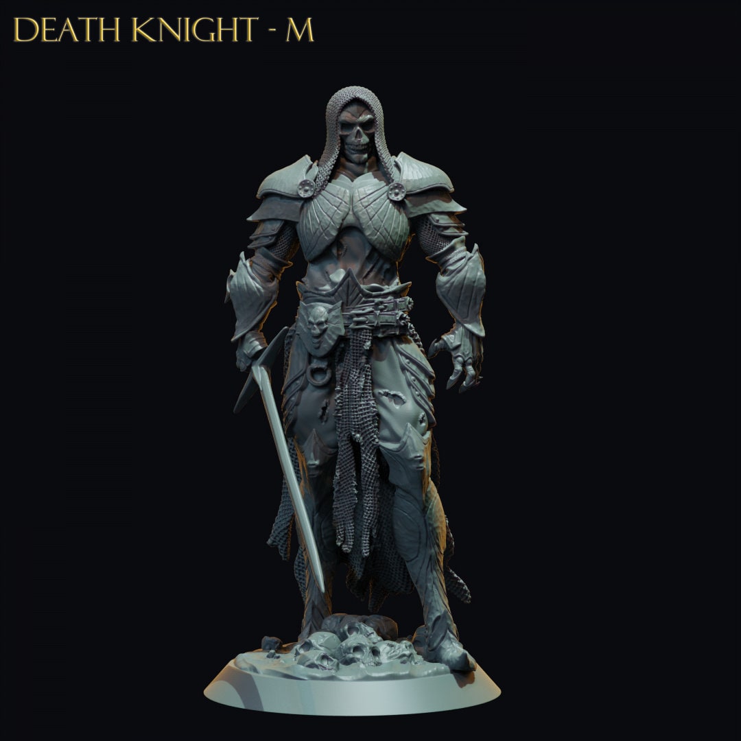 Death Knight Fighter Tabletop RPG Dnd Dungeons and Dragons Miniature 3D ...