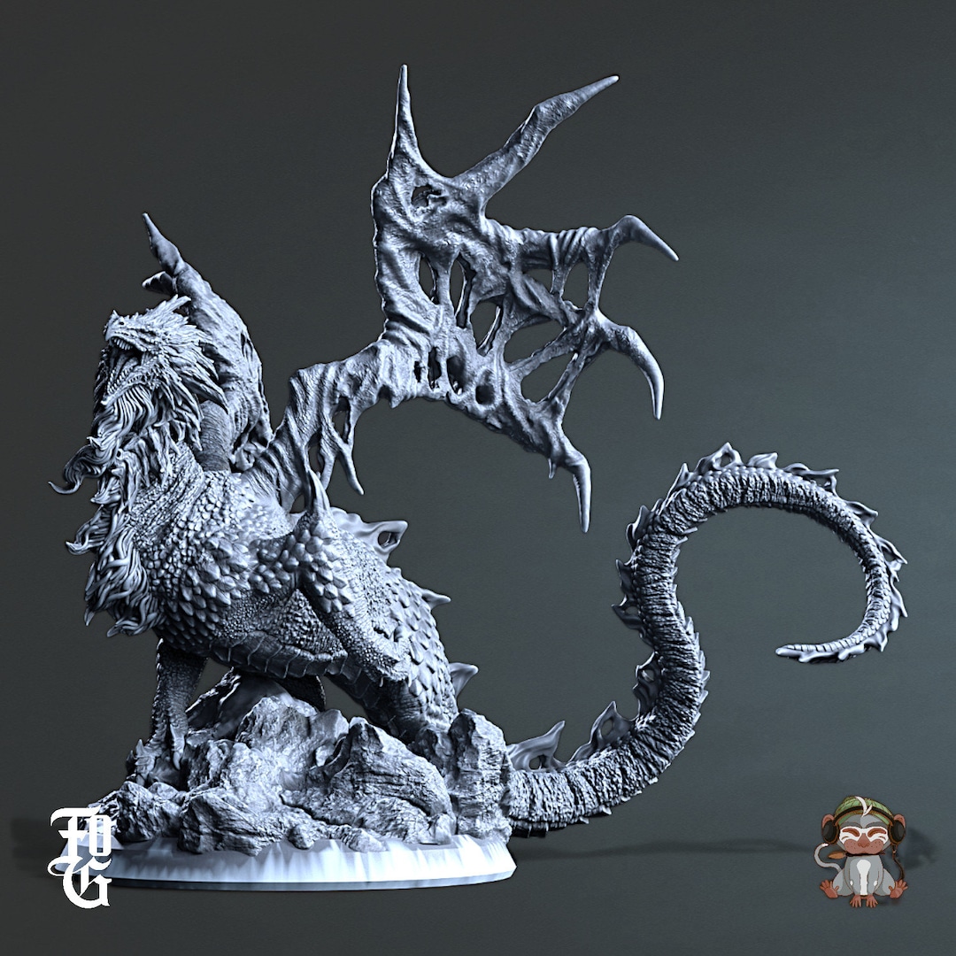 Ancient Time Dragon Dnd Miniature 3D Print for Painting, Dungeons and ...