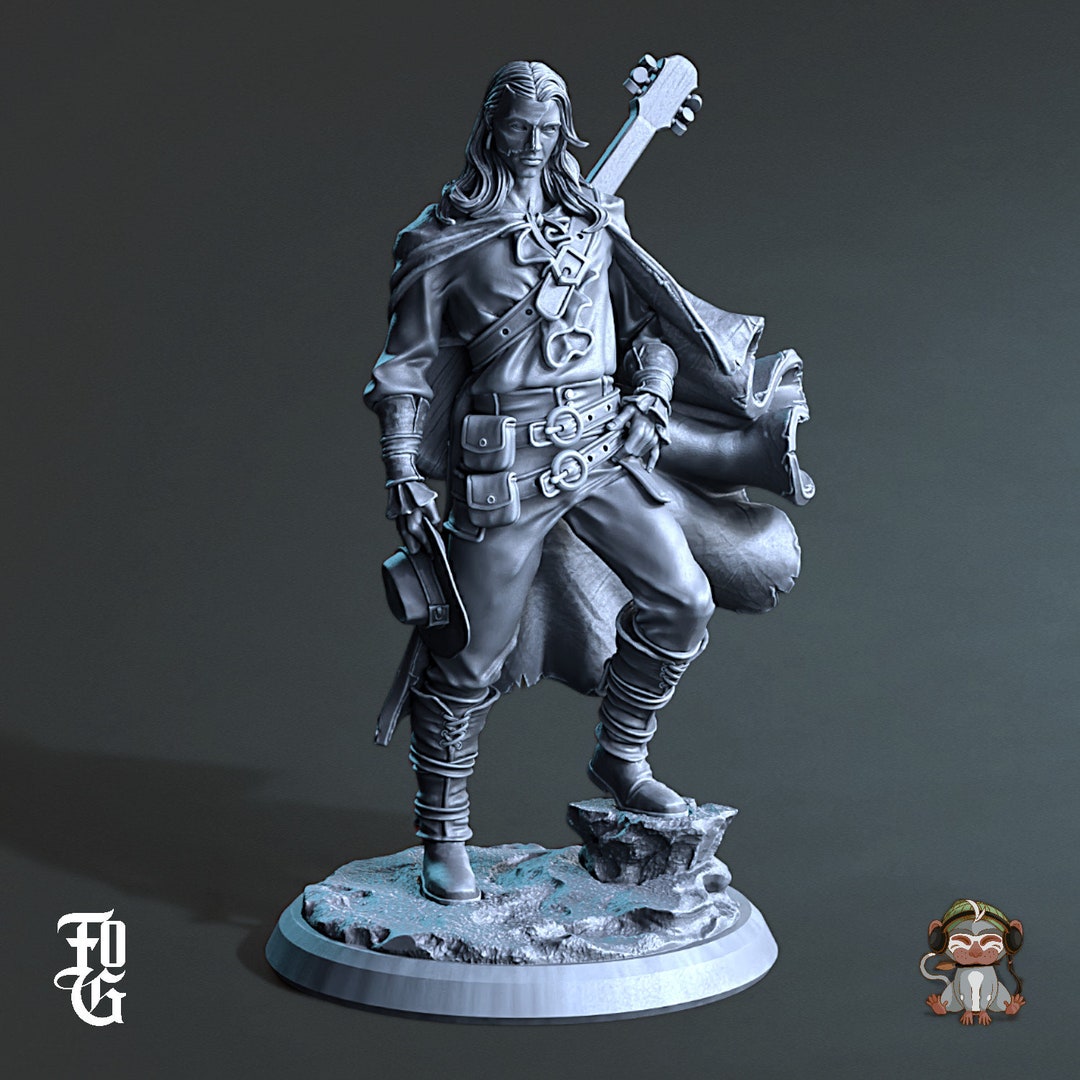 Buy Human Bard Dnd Miniature 3D Print for Painting, Dungeons and ...