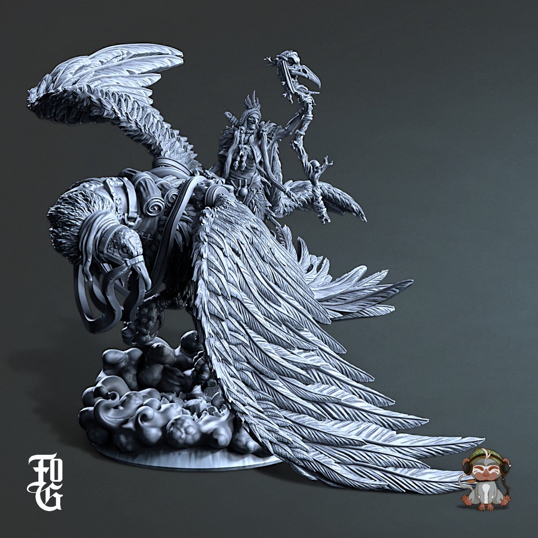 Vulture Coven Witch - Mounted Dnd Miniature 3D Print for Painting ...