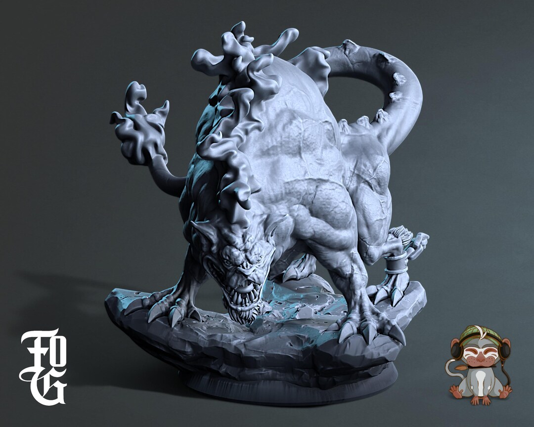 Shadow Mastiff Dog Dnd Miniature 3D Print for Painting, Dungeons and ...