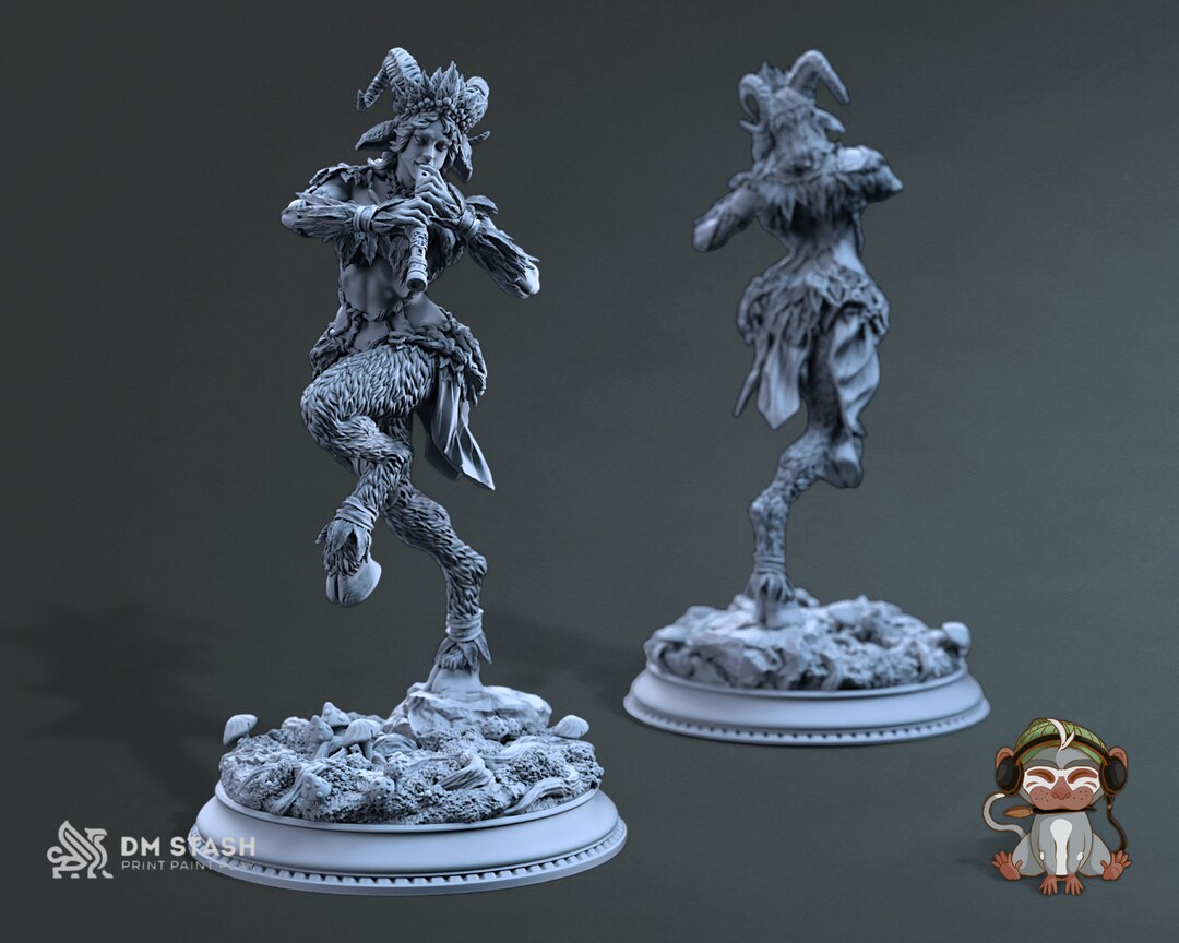 Faun Enchantress Miniature 3D Printed Figure | DM Stash | 28mm | 32mm ...