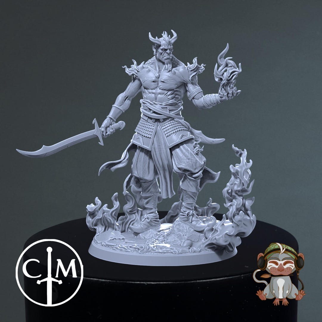 Efreti, Fire Colossusdnd Miniature 3D Print for Painting, Dungeons and ...