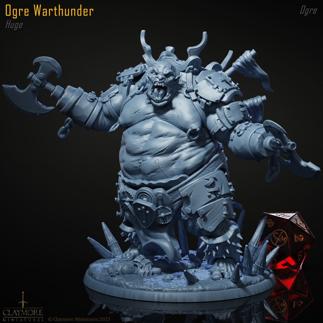 Ogre Dnd Miniature 3D Print for Painting, Dungeons and Dragons Tabletop ...
