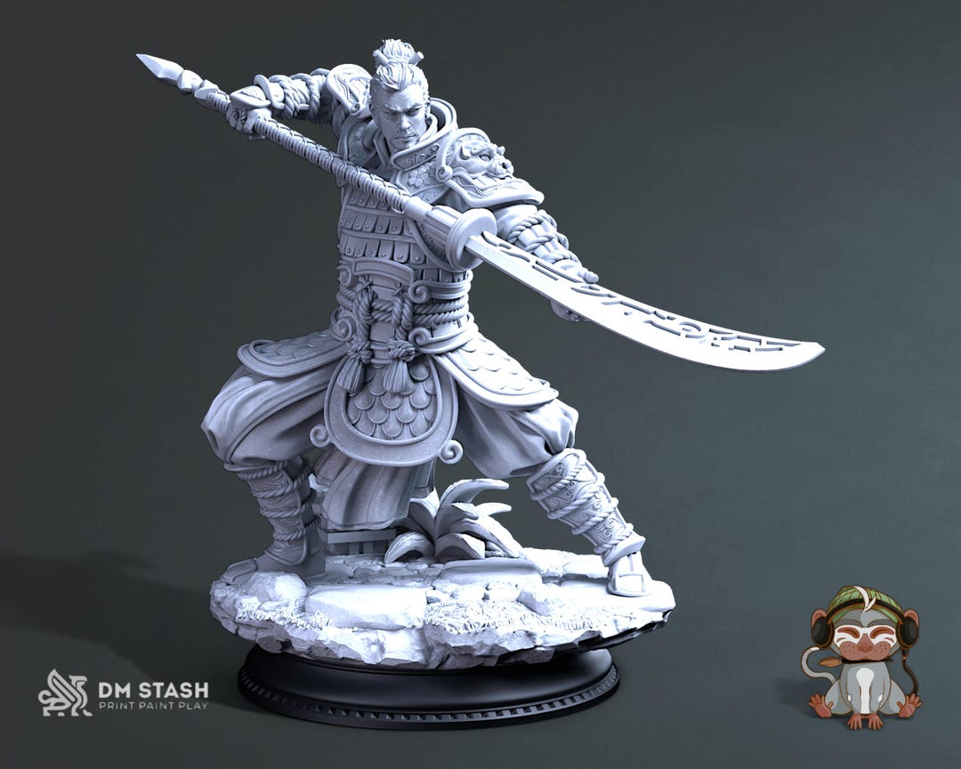 Hu Shen, Eastern Fighter Dnd Miniature 3D Print for Painting, Dungeons ...