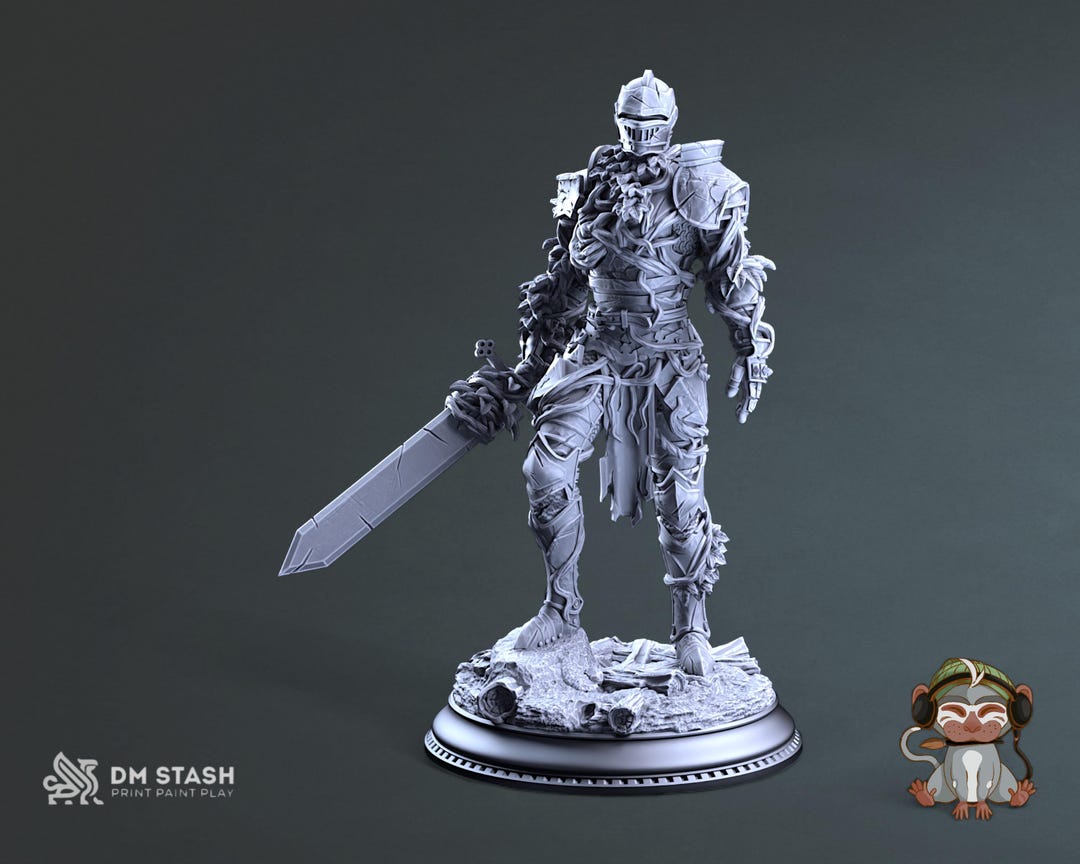 Forgotten Knight 1 Animated Armor Dnd Miniature 3D Print for Painting ...