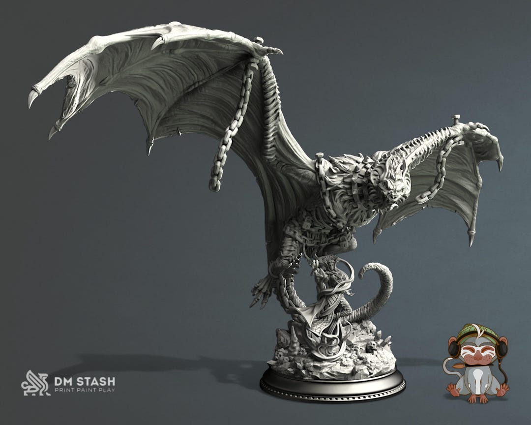 Giant Bat Monster Dnd Miniature 3D Print for Painting, Dungeons and ...