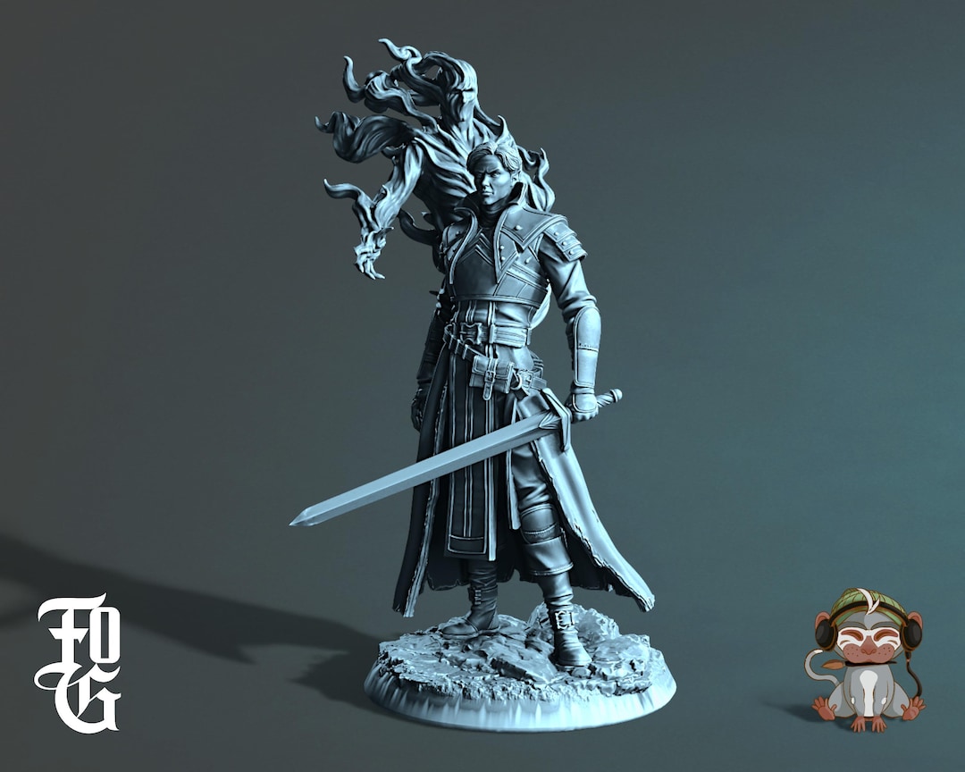 Echo Rogue DnD Miniature 3D Print for painting, Dungeons and Dragons ...