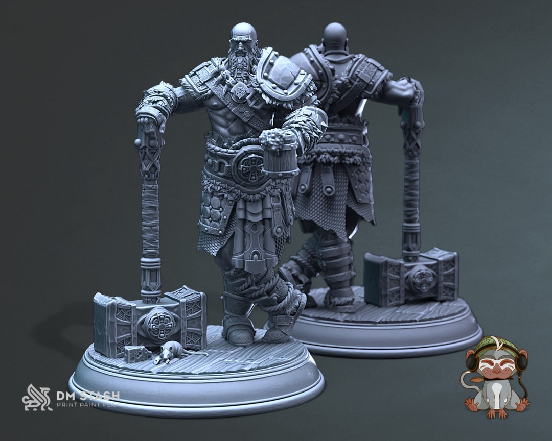 Froth the Barbarian High Quality Dungeons and Dragons Miniature 3D ...