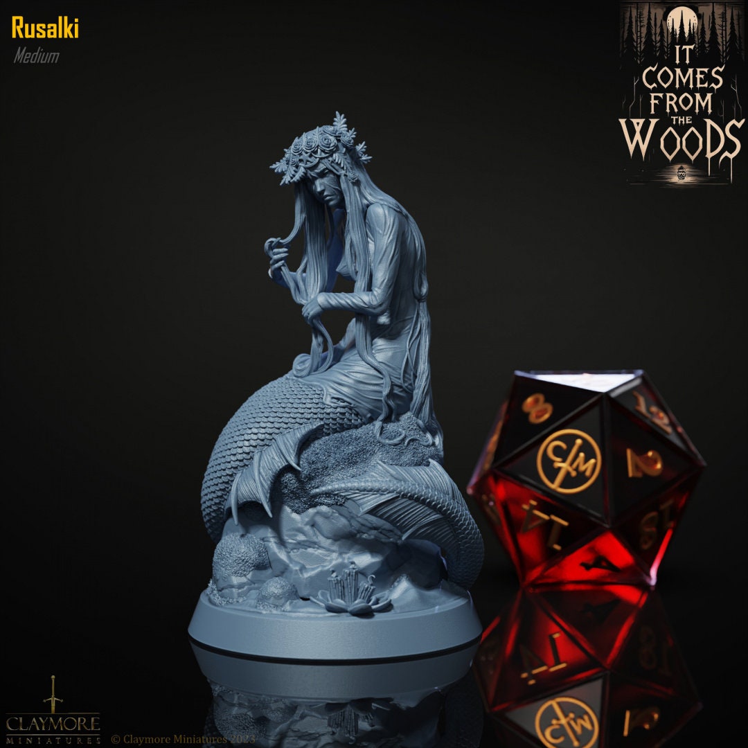 Mermaid Siren DnD Miniature 3D Print for painting, Dungeons and Dragons ...